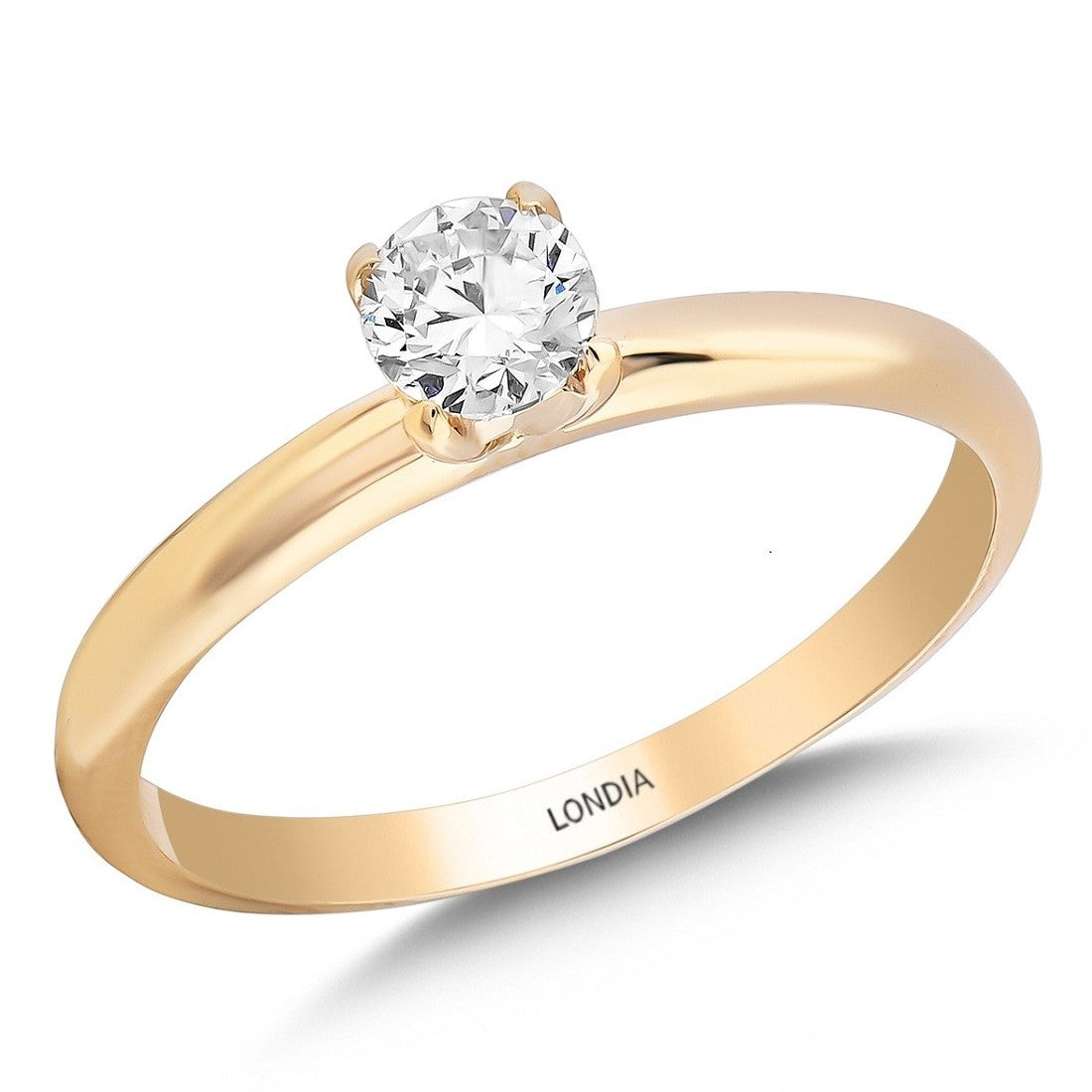0.30 Ct. Natural Diamond Solitaire ''Modern'' Claw Design Ring in 14K ...