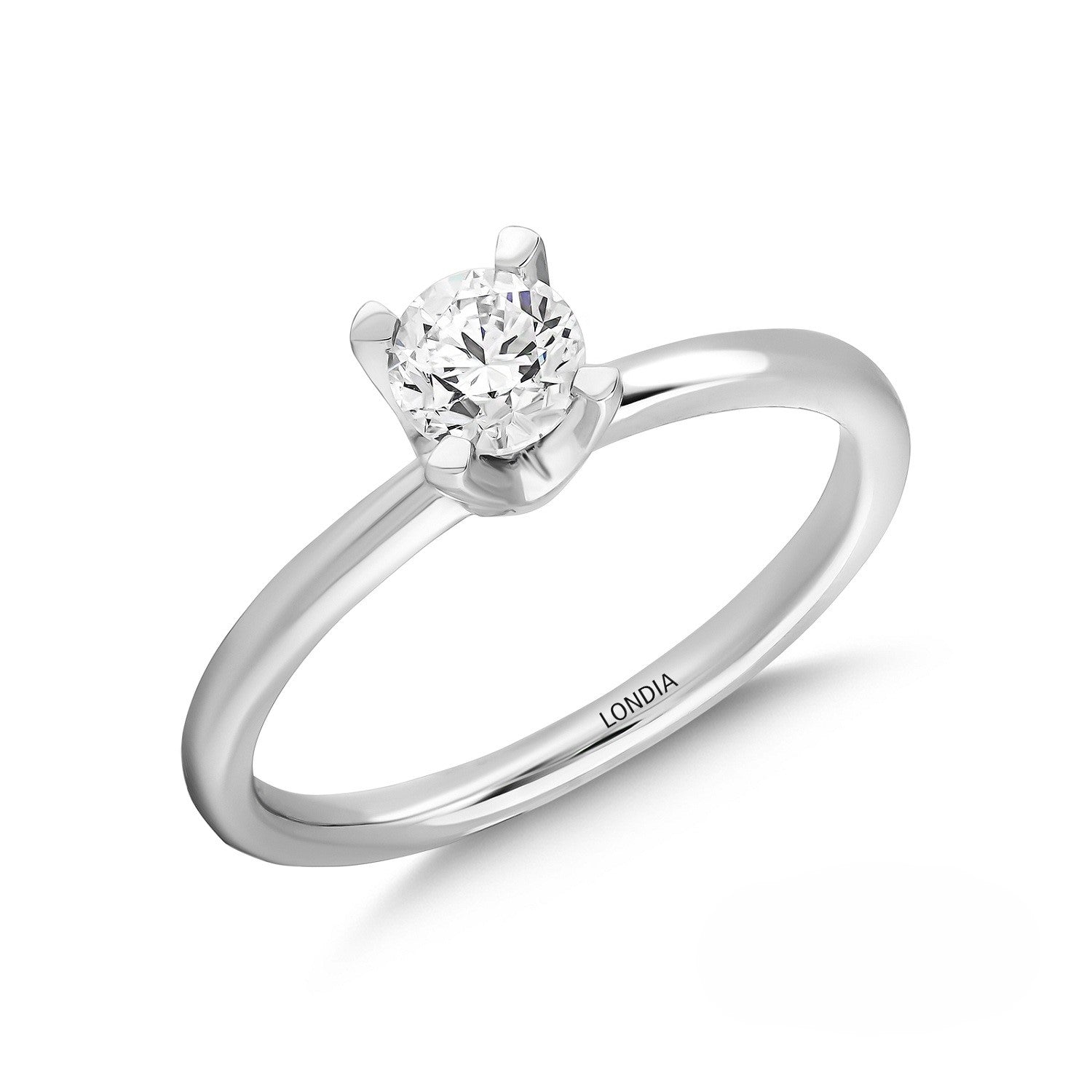 0.50 Ct. Natural Diamond Solitaire ''Modern'' Ring in 14K Gold – Londia ...