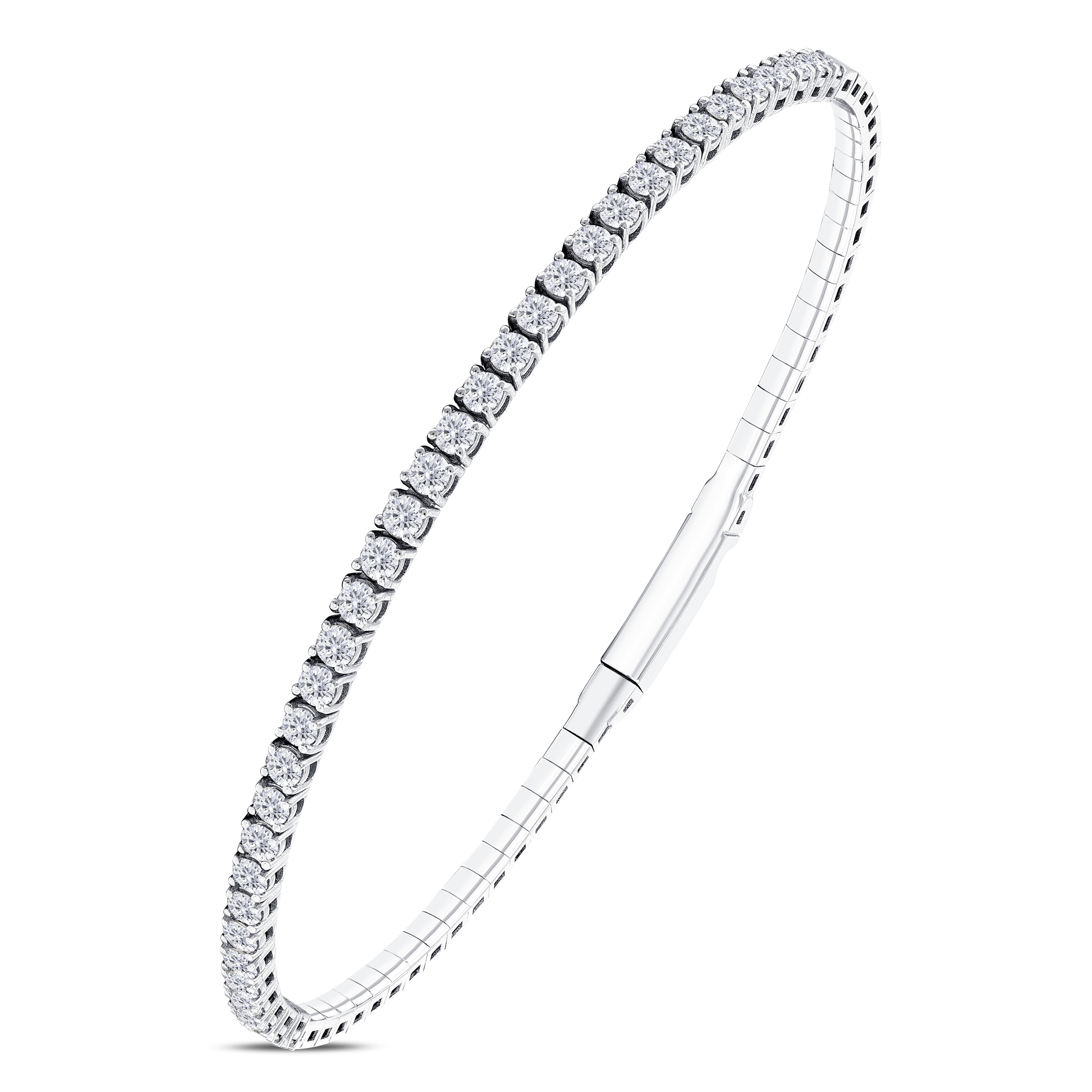 1.45 ct. Flexible Collection Half Eternity Diamond Bracelet 14K Gold ...
